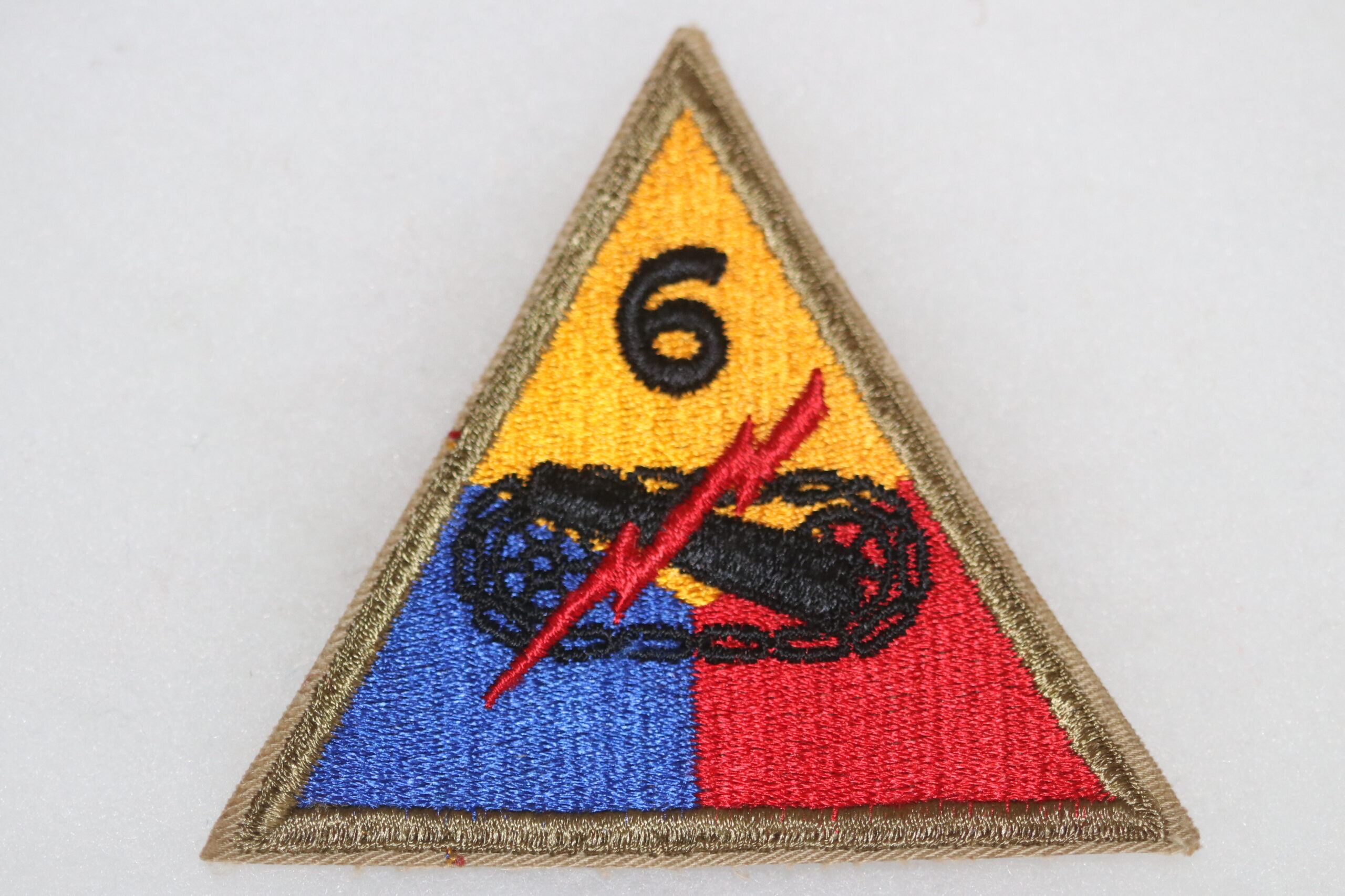 ORIGINAL WW2 6th ARMOURED DIVISION CLOTH SHOULDER PATCH #2 MINT ...