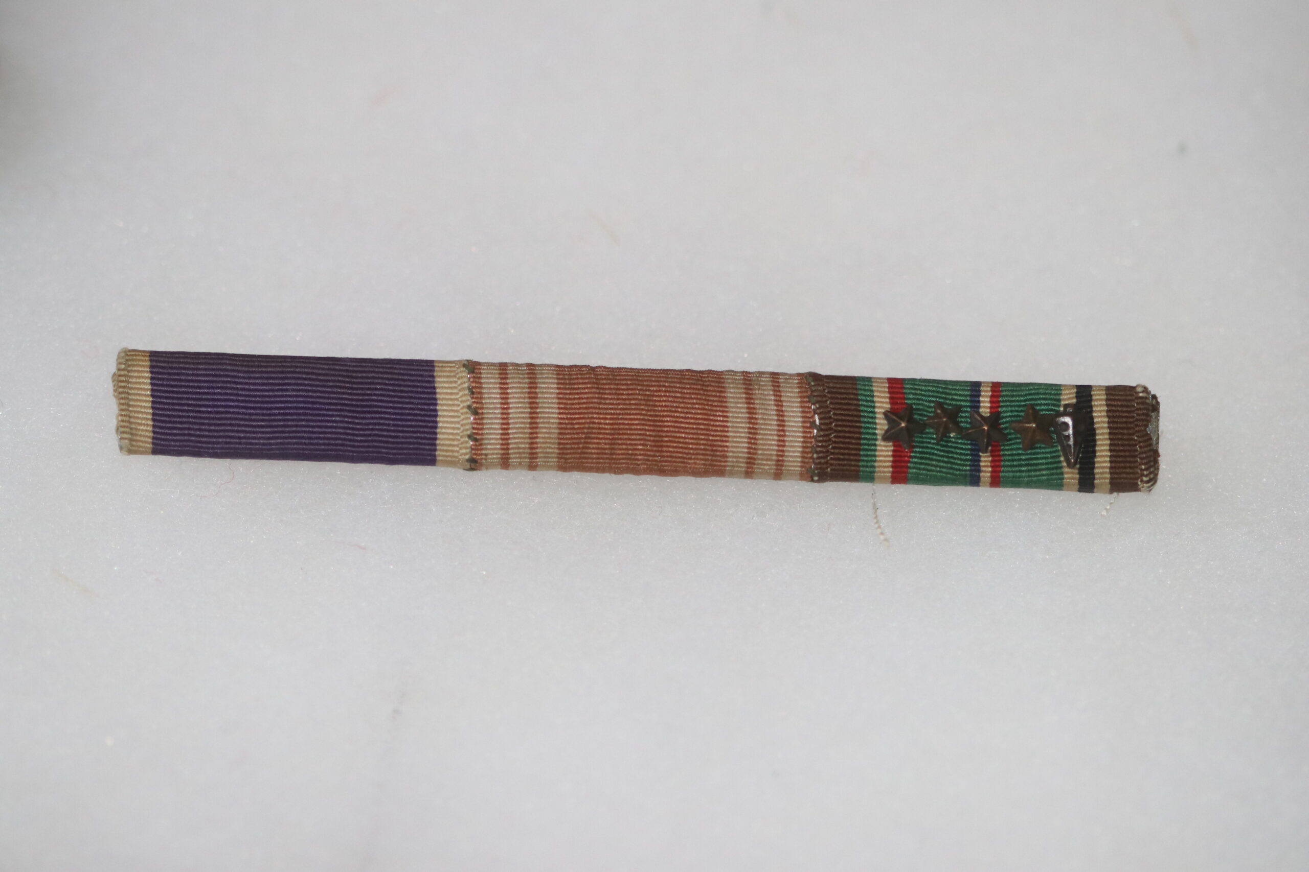 ORIGINAL WW2 US ARMY MEDAL RIBBON PURPLE HEART, GOOD CONDUCT, EUROPEAN ...