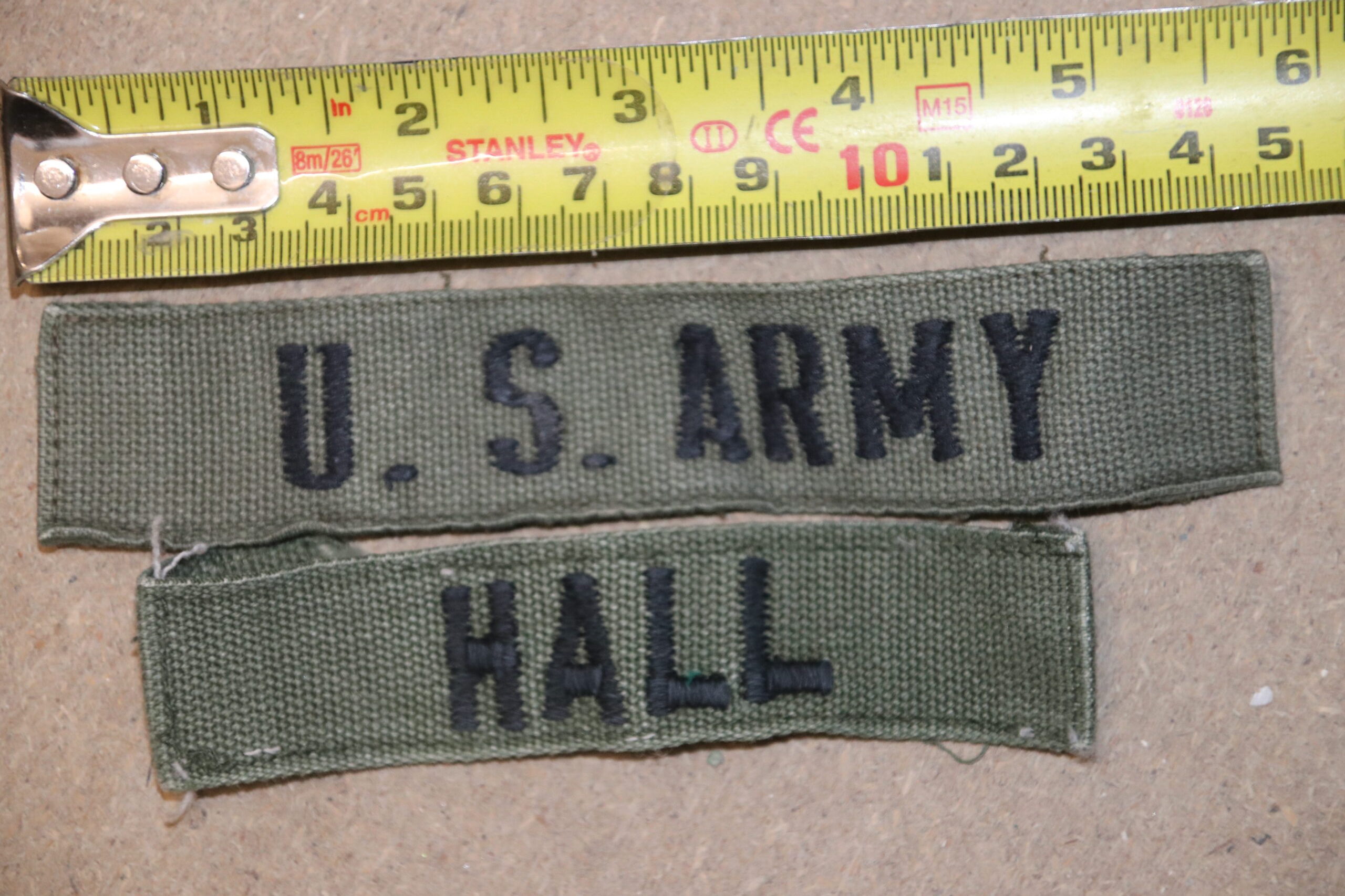 ORIGINAL US VIETNAM SUBDUED CLOTH UNIFORM NAME SET HALL - Butlers ...
